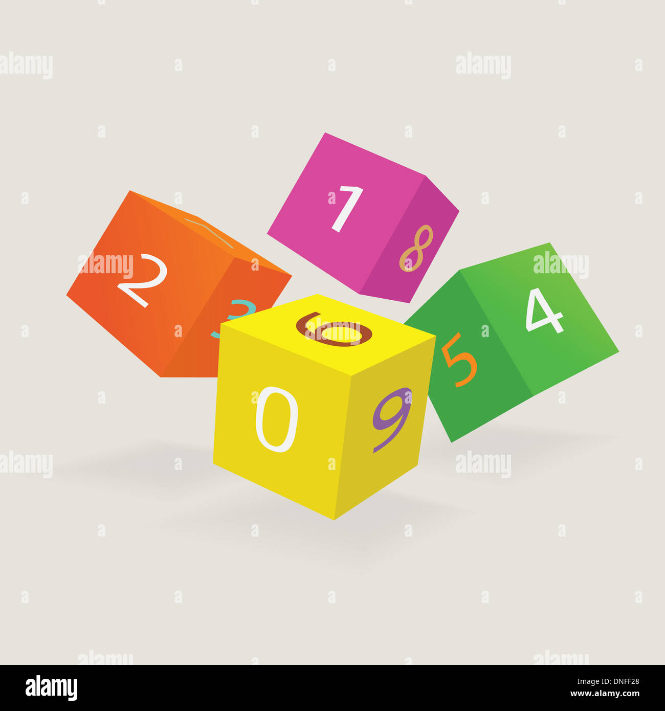 Color cubes with new date of year Stock Photo - Alamy