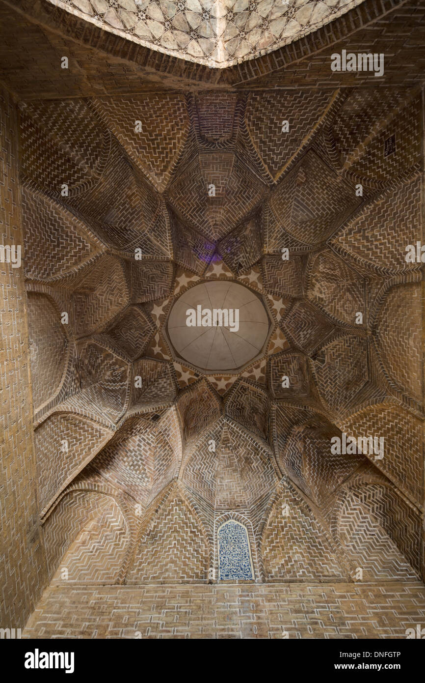 qibla dome chamber of Friday mosque, Sin, Isfahan oasis, Iran Stock ...