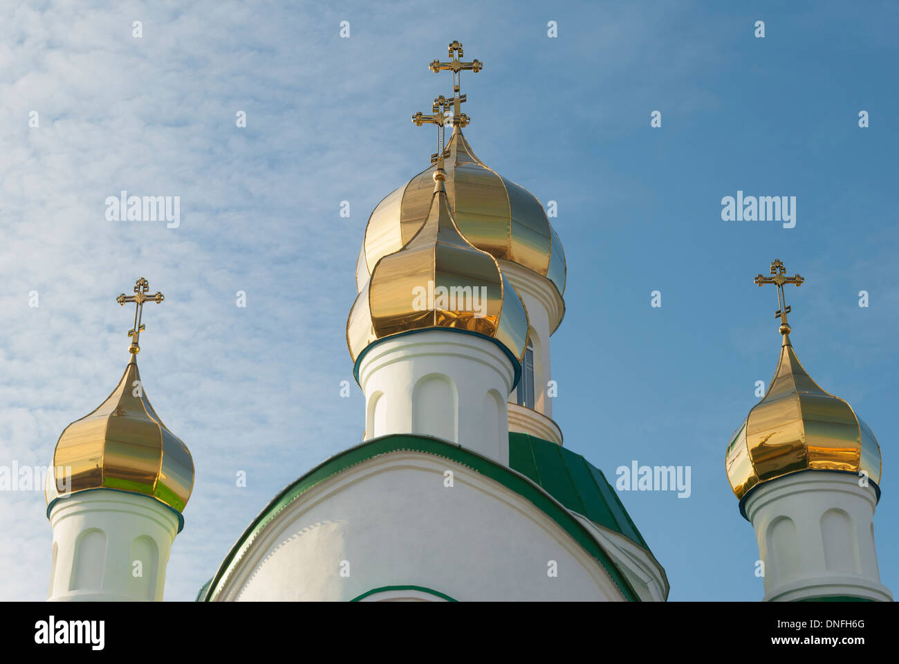 Domes of orthodox temple against the sky Stock Photo - Alamy