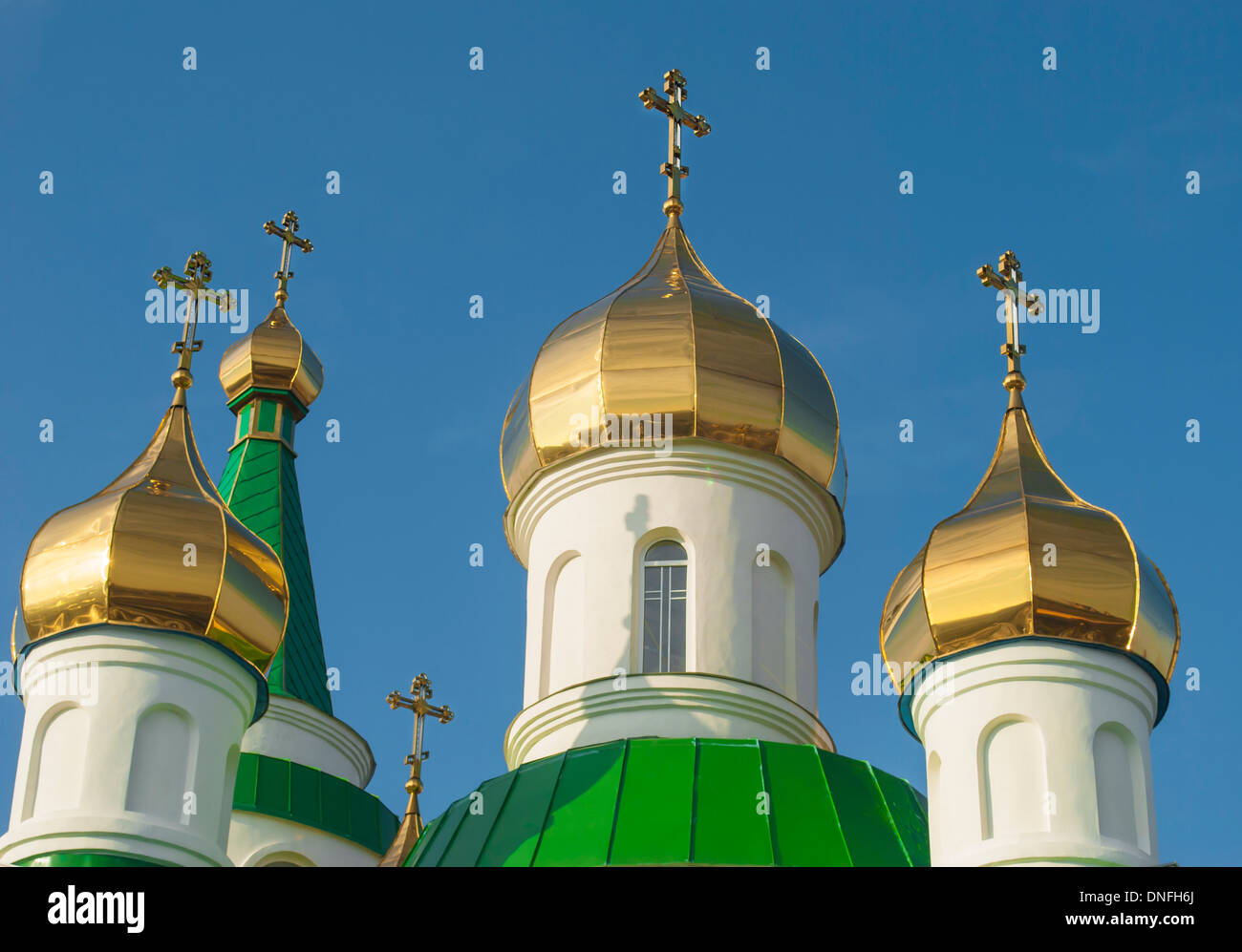 Domes of orthodox temple against the sky Stock Photo - Alamy