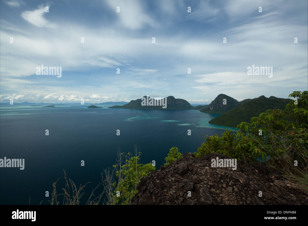 View from the top of an island. islands forming the composition and ...