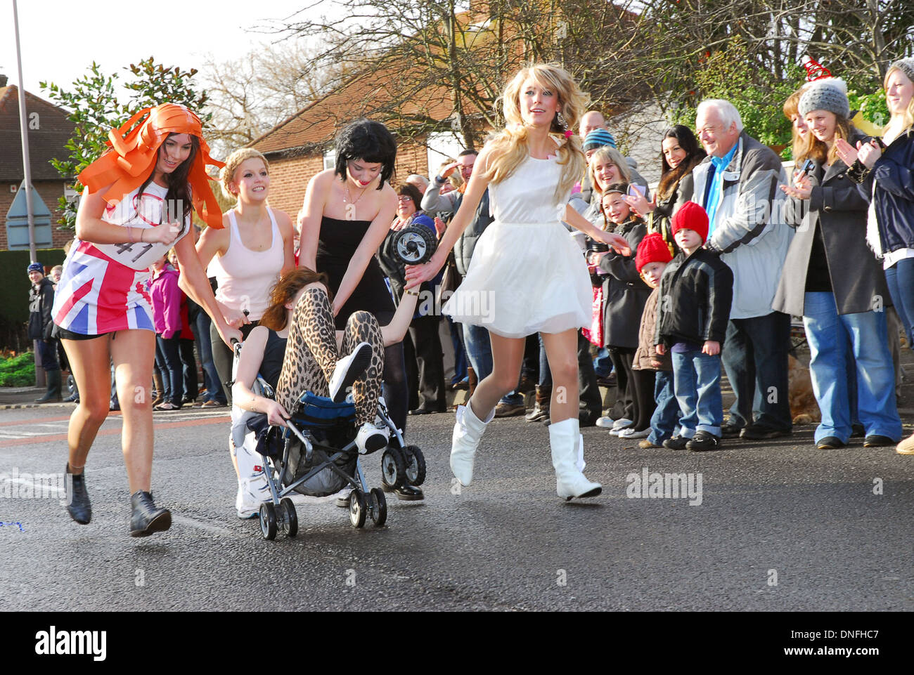 Fancy dress pram race Stock Photo - Alamy
