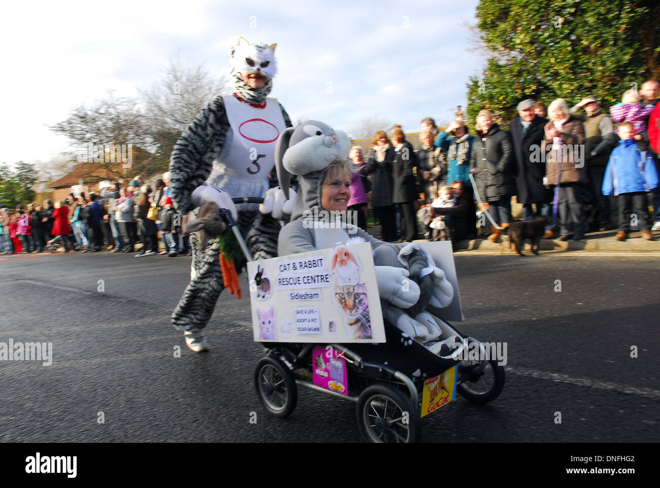Fancy dress pram race Stock Photo - Alamy