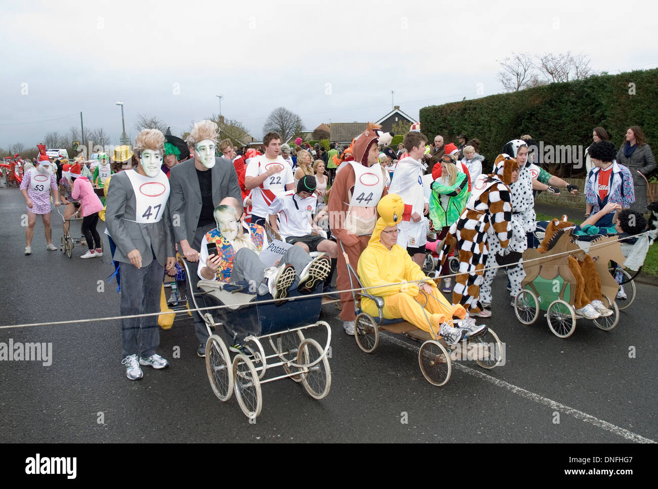 Fancy dress pram race Stock Photo - Alamy