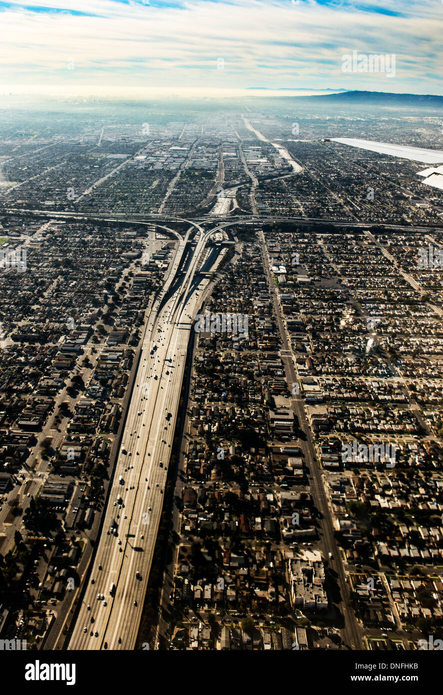 A busy highway in Los Angeles as seen from above Stock Photo - Alamy