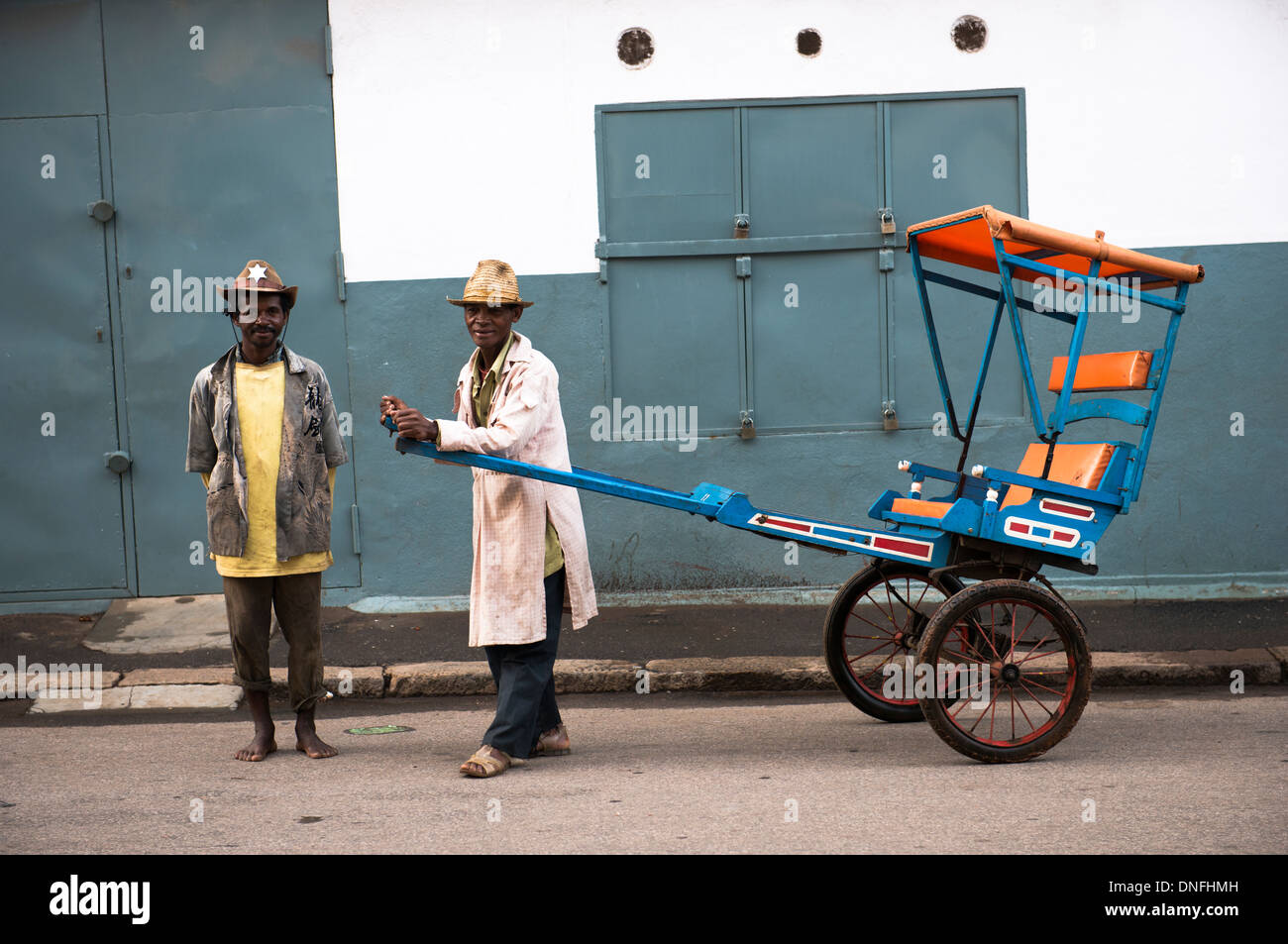 Pousse Pousse drivers in Antsaribe, Madagascar Stock Photo - Alamy
