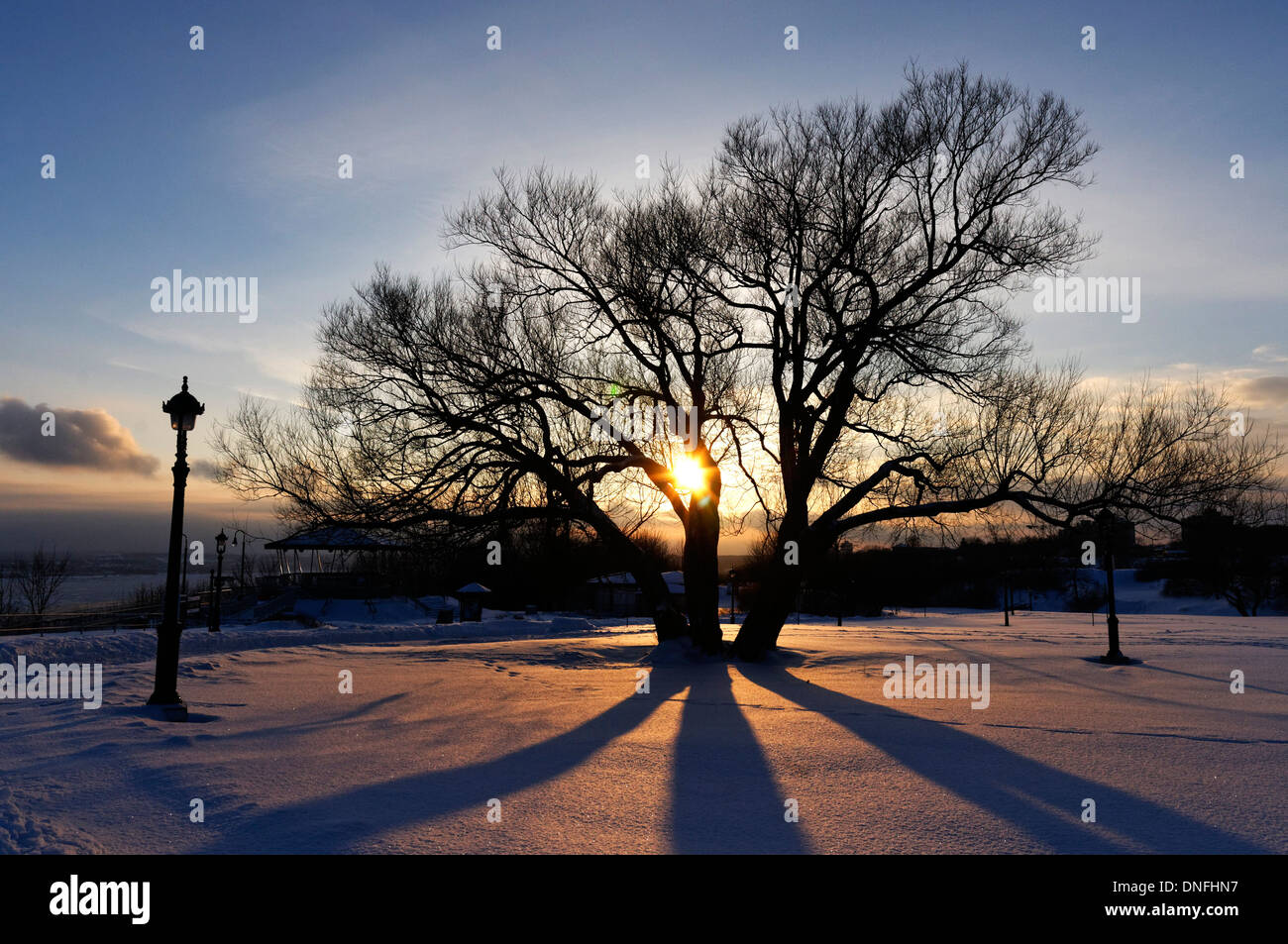 Sunset in winter Stock Photo - Alamy