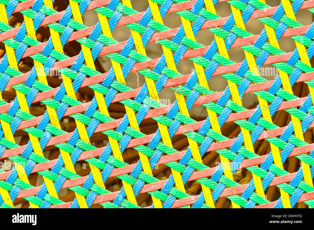 Thai handcraft of plastic weave Stock Photo - Alamy