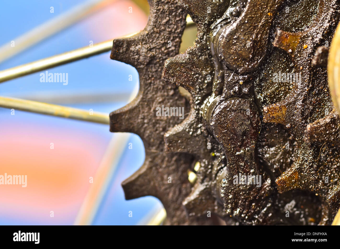 Close up bicycle dirty chain Stock Photo - Alamy