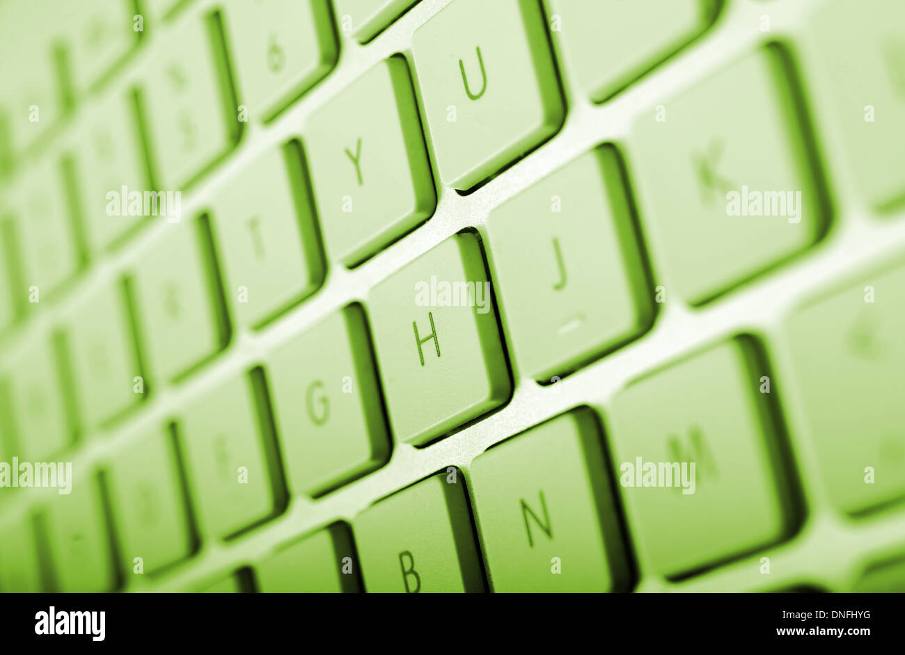 Computer Keyboard in Green Color Grading. Keyboard Closeup Stock Photo ...