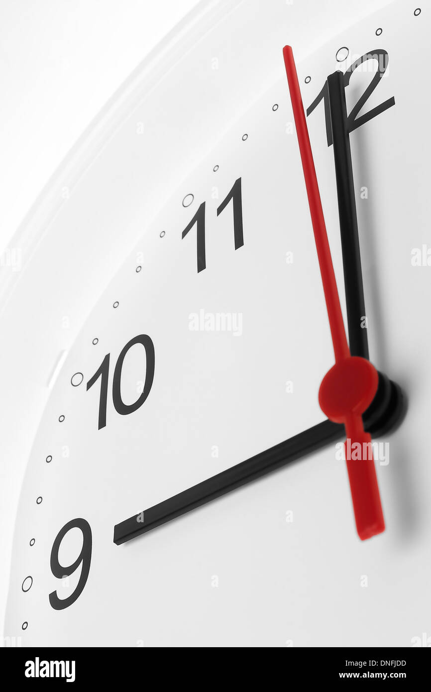 Clock face showing business working time on white background Stock ...