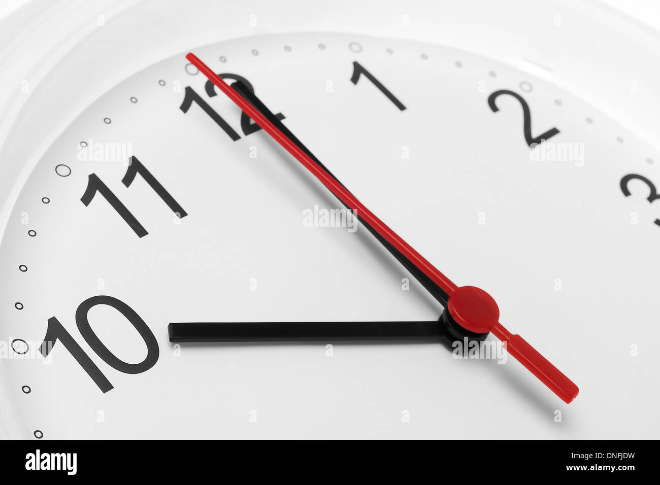 Clock face showing business working time on white background Stock ...