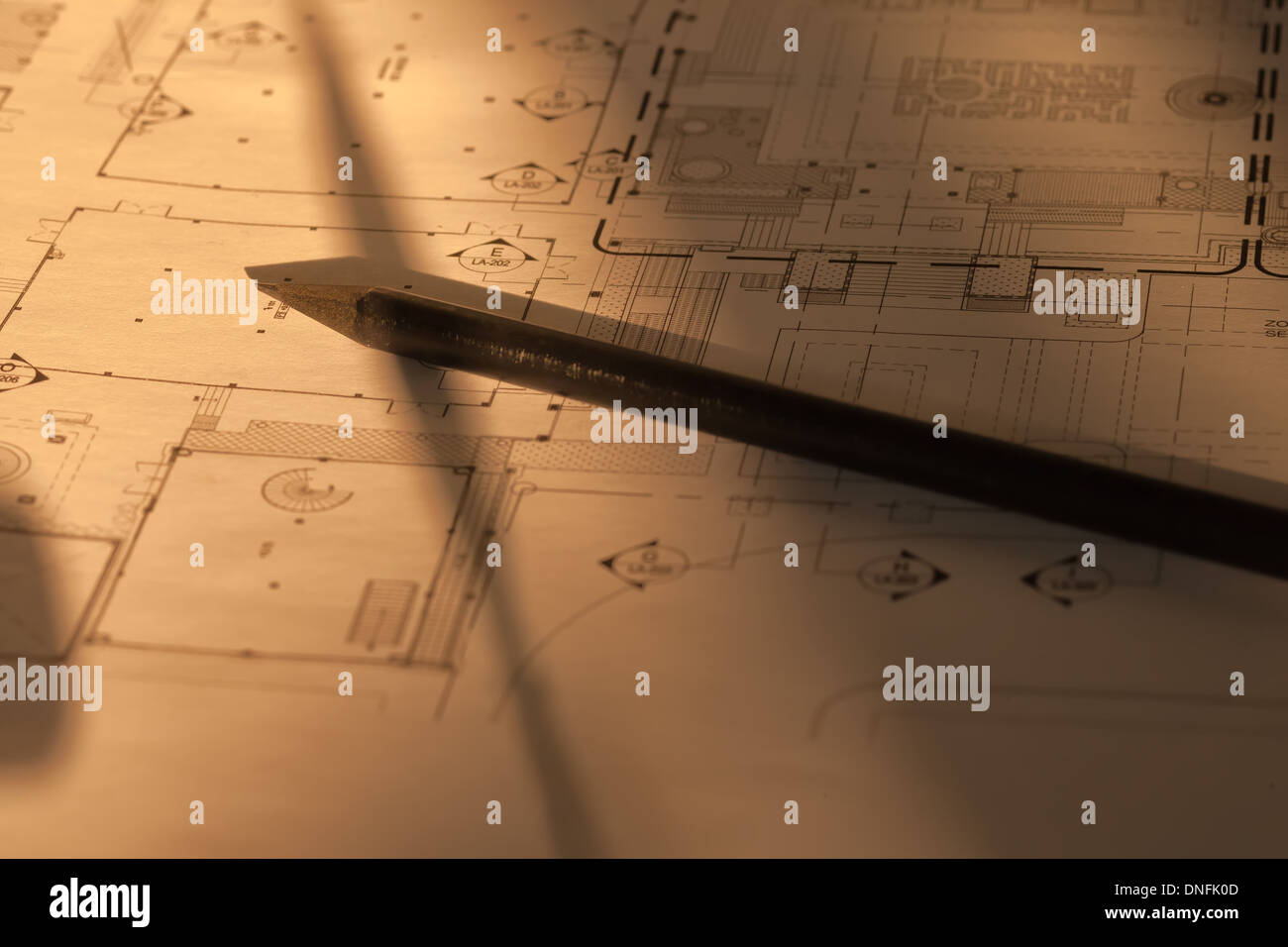 Architectural drawing pencil house plan hi-res stock photography and ...