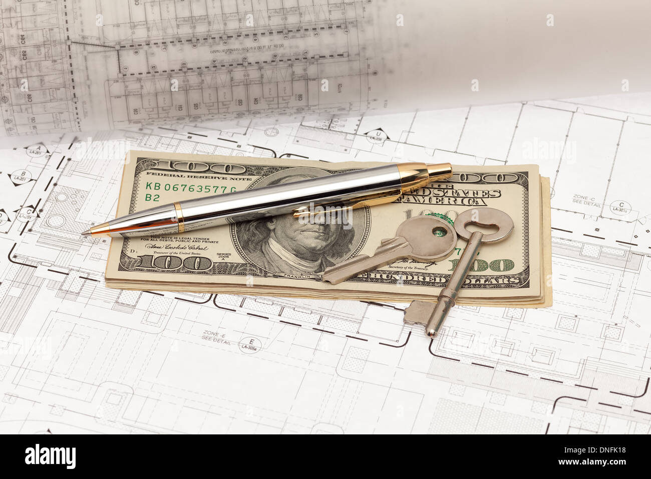 Engineering and construction project with money Stock Photo - Alamy