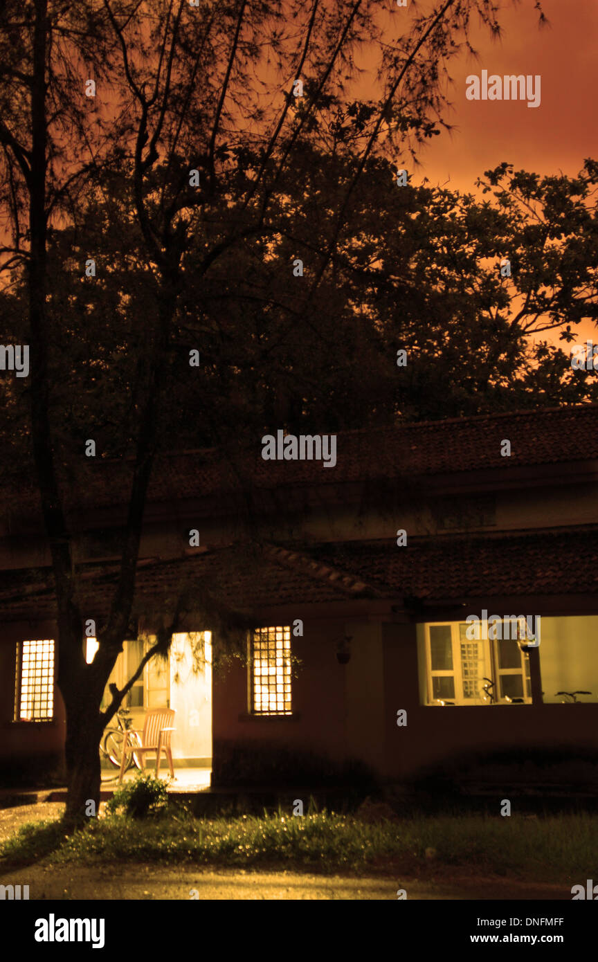Home lit up at night, India Stock Photo - Alamy