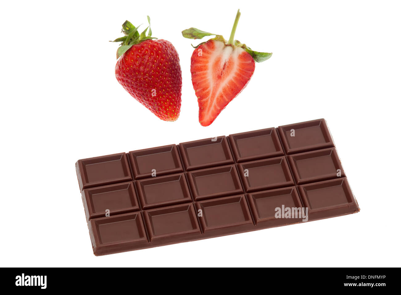 Chocolate and strawberry isolated on white background Stock Photo - Alamy