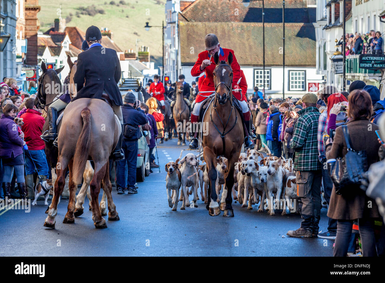 Lewes, UK. 26th Dec, 2013. Members of the Southdown and Eridge Hunt at ...
