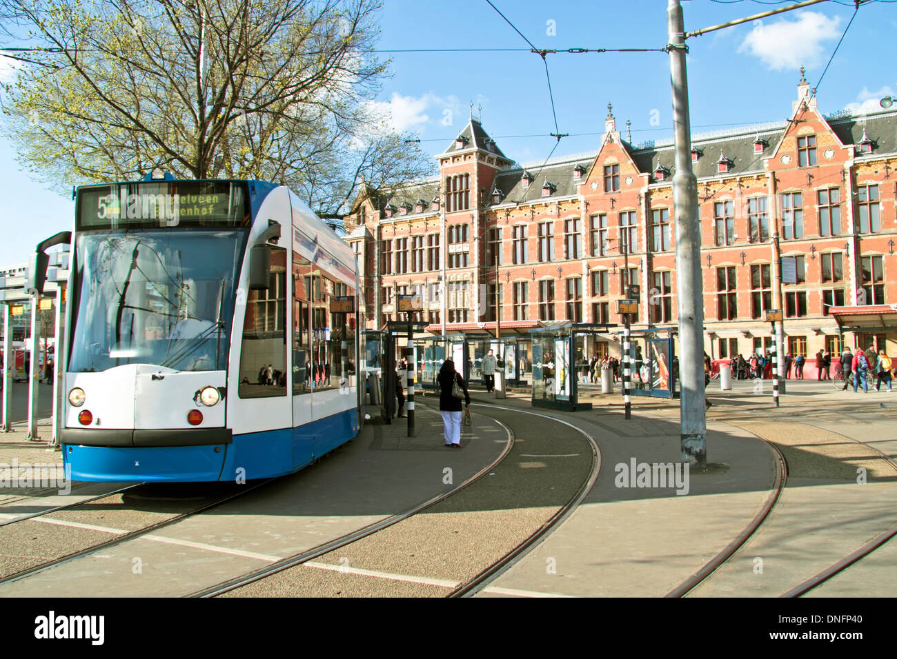 Amsterdam central station tram hi-res stock photography and images - Alamy
