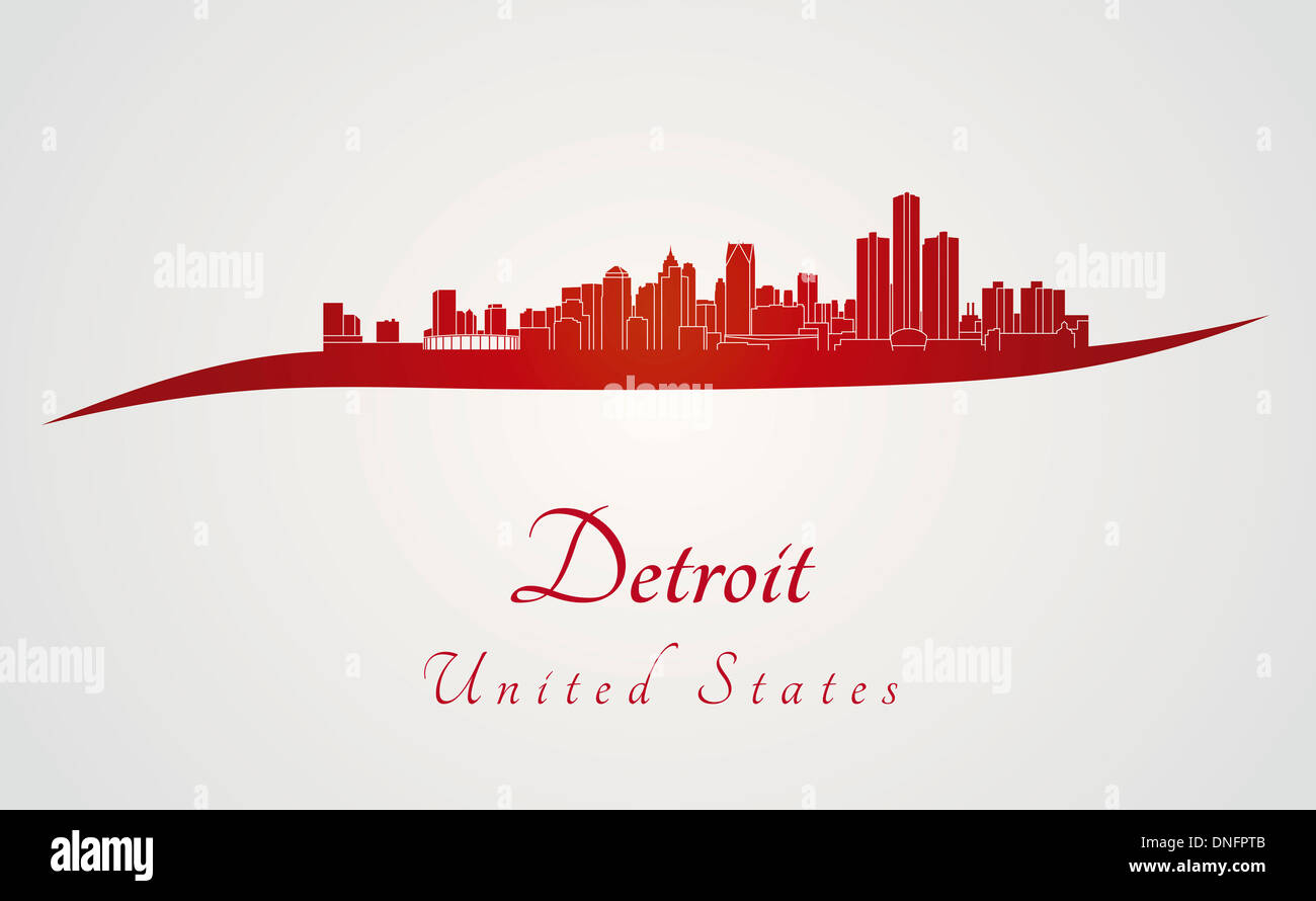 Detroit michigan city skyline silhouette hi-res stock photography and ...