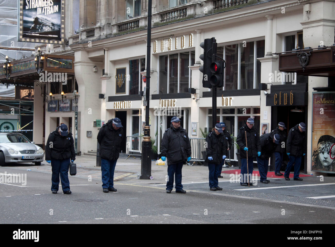 Soho London, UK. 26th December 2013. A group of police officers walk in ...