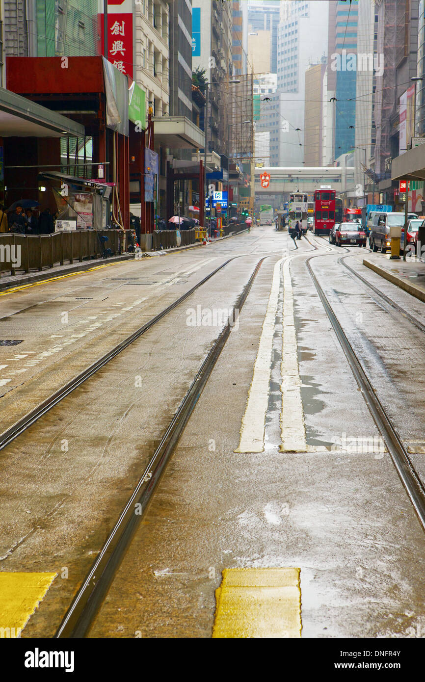 Streetcar rail road in Hong Kong, China Stock Photo - Alamy