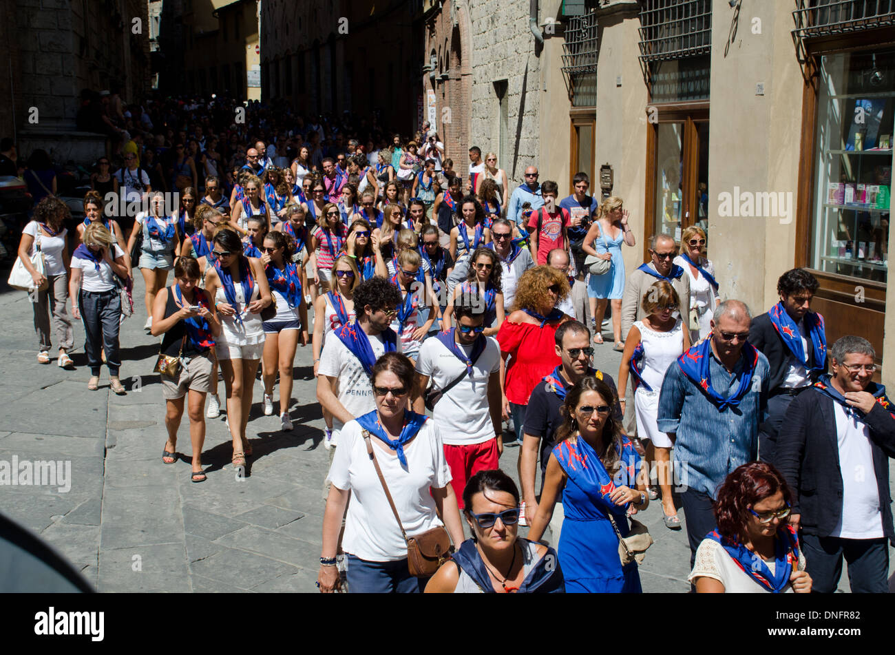 Italian parade (parata) in Siena, Toscana, Italy, 11 august 2013 Stock ...