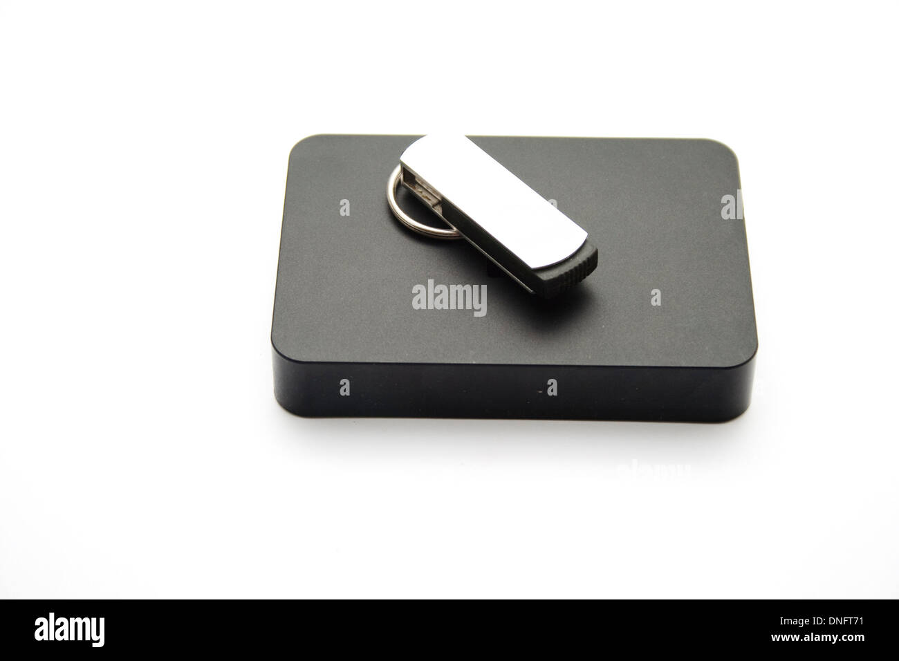Black External Hard Drive Disk with Usb stick Stock Photo - Alamy