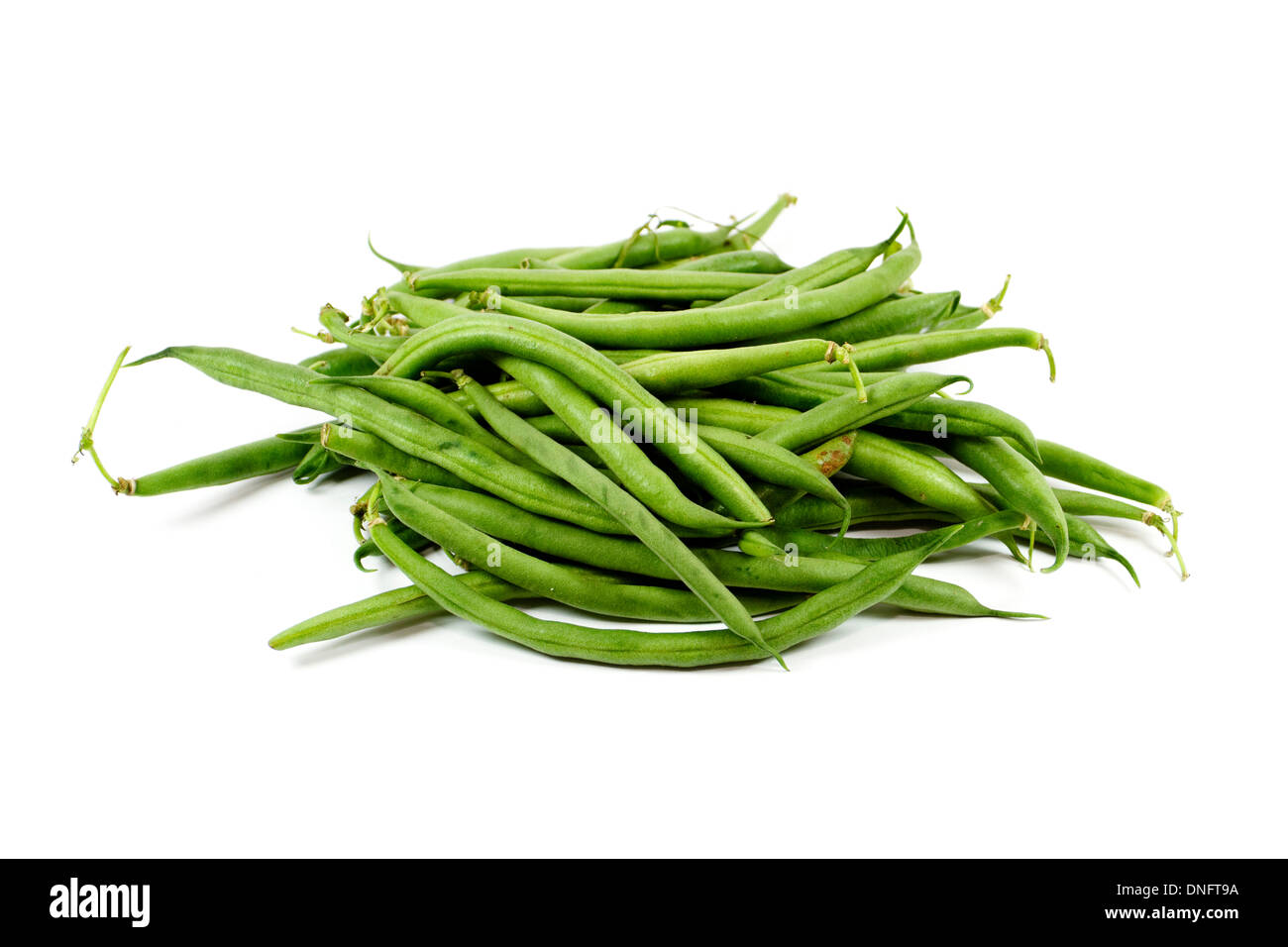 Fresh Green Stick Beans on white background Stock Photo - Alamy