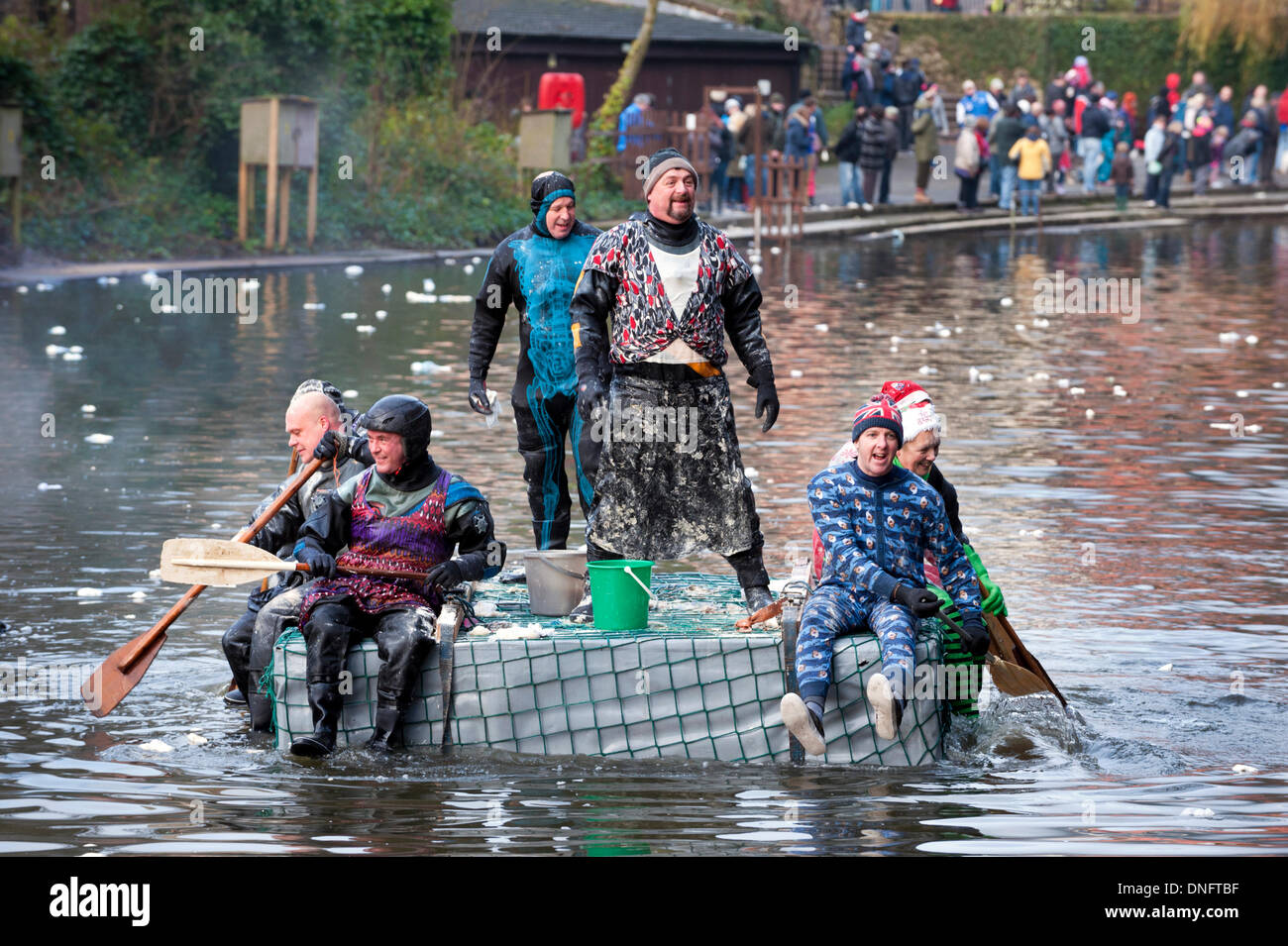 The annual Boxing Day Raft Race (2013) on the River Derwent between ...