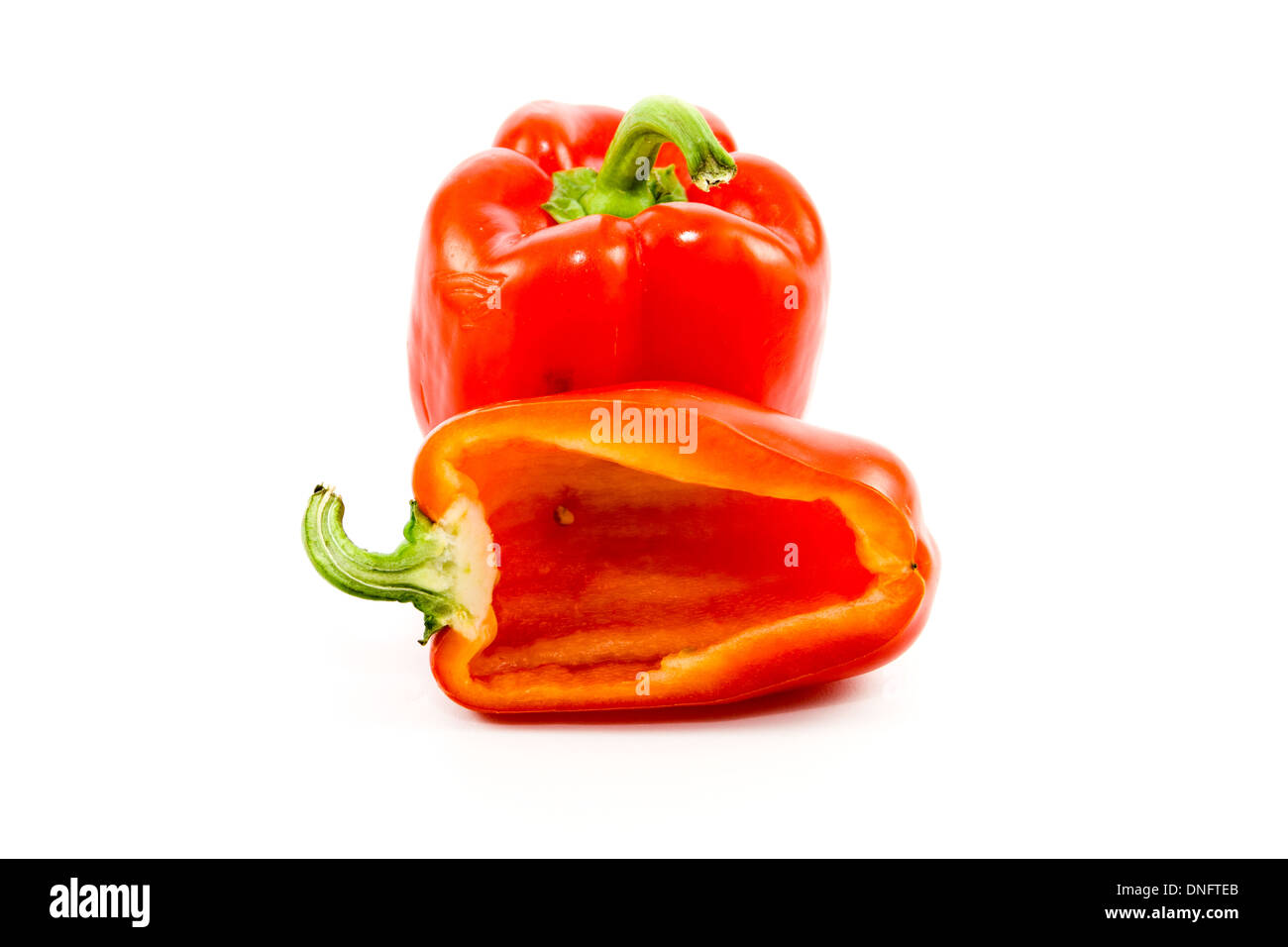 Fresh Red Capsicum on white background Stock Photo - Alamy