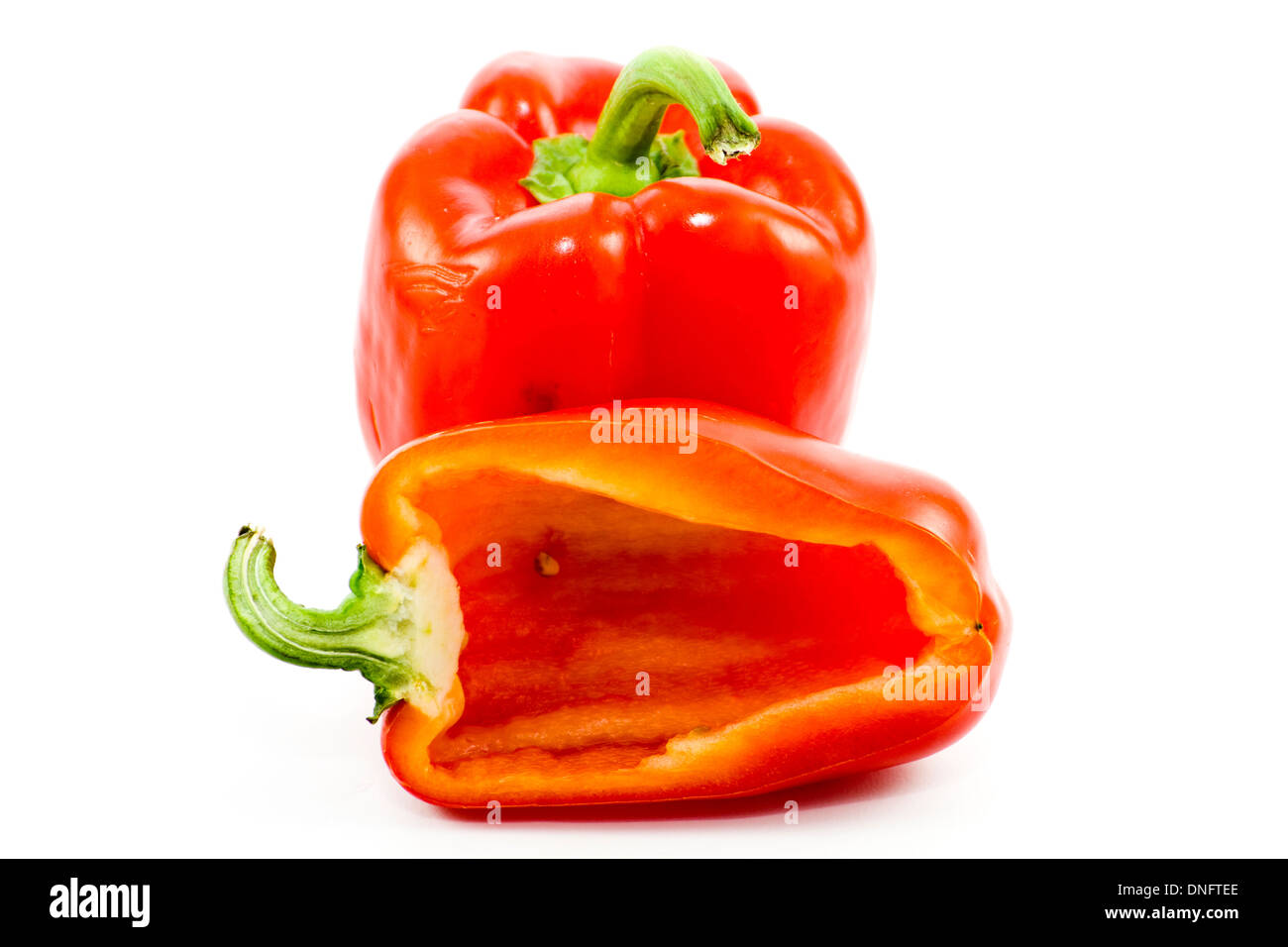 Fresh Red Capsicum on white background Stock Photo - Alamy