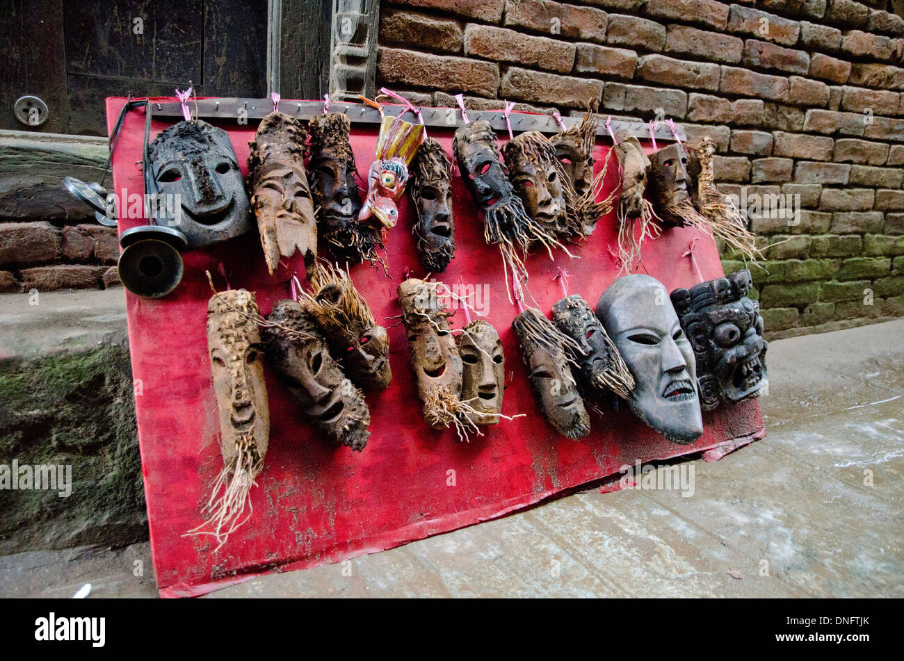 Traditional ceremonial masks in Kathmandu, Nepal Stock Photo - Alamy