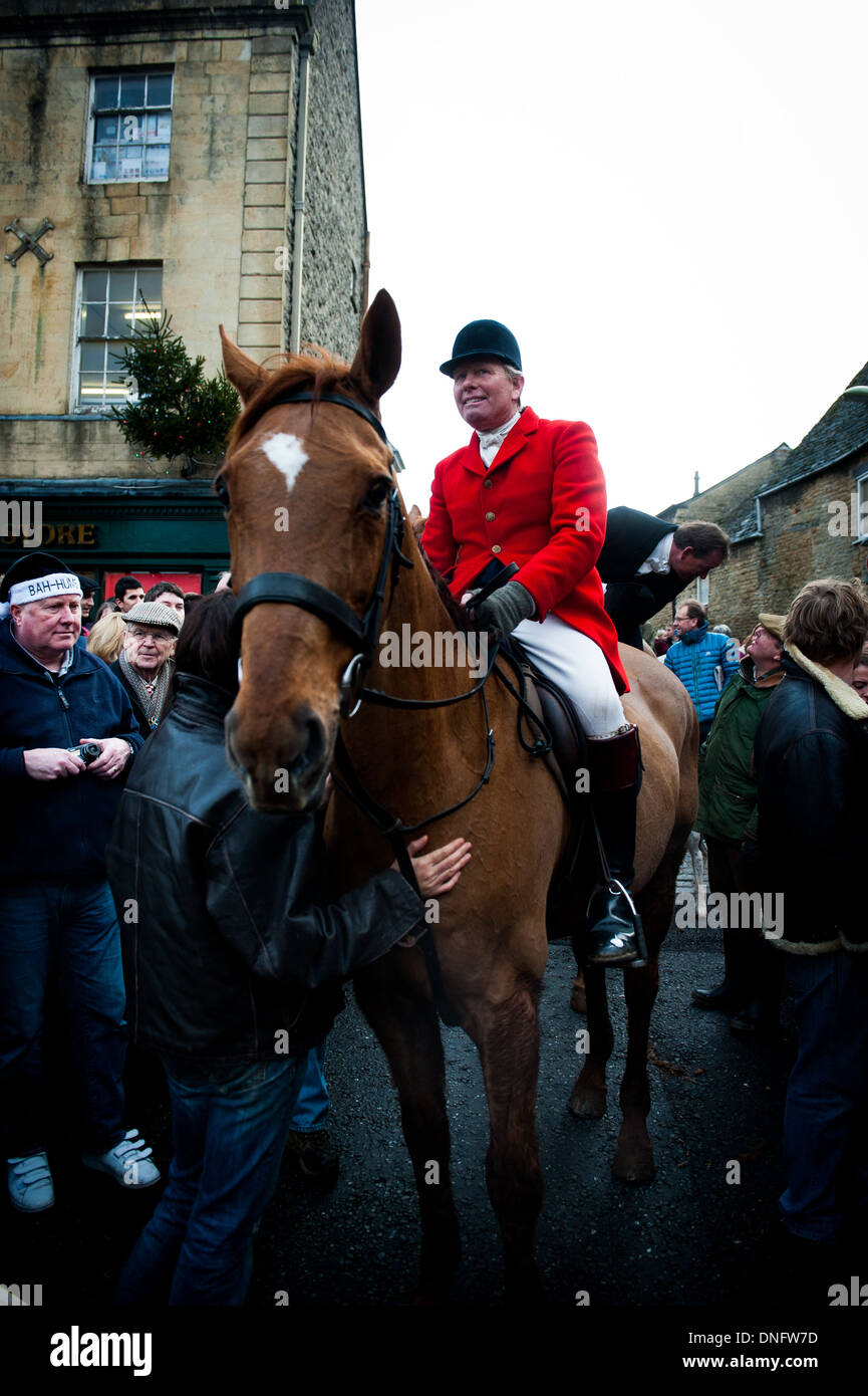 Riders and hounds gather at the start of the Heythrop Hunt in Chipping ...