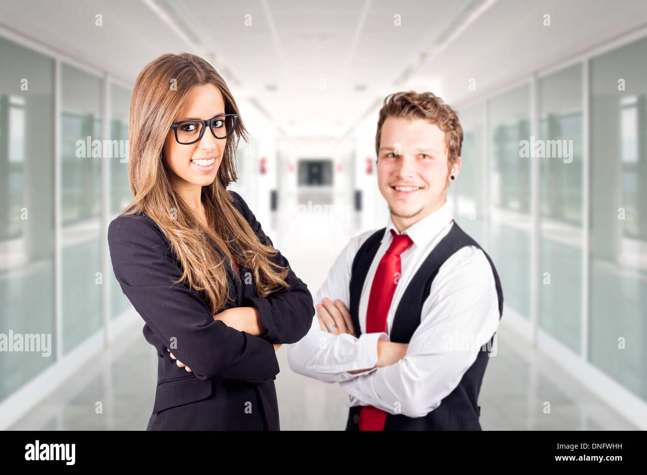 Business partners on office background Stock Photo - Alamy