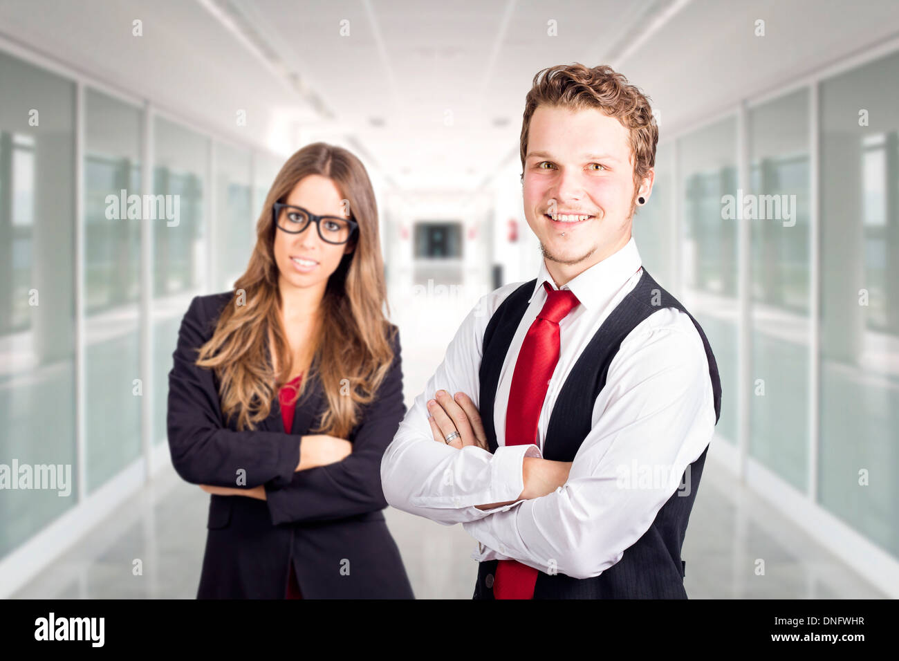 Business partners on office background Stock Photo - Alamy
