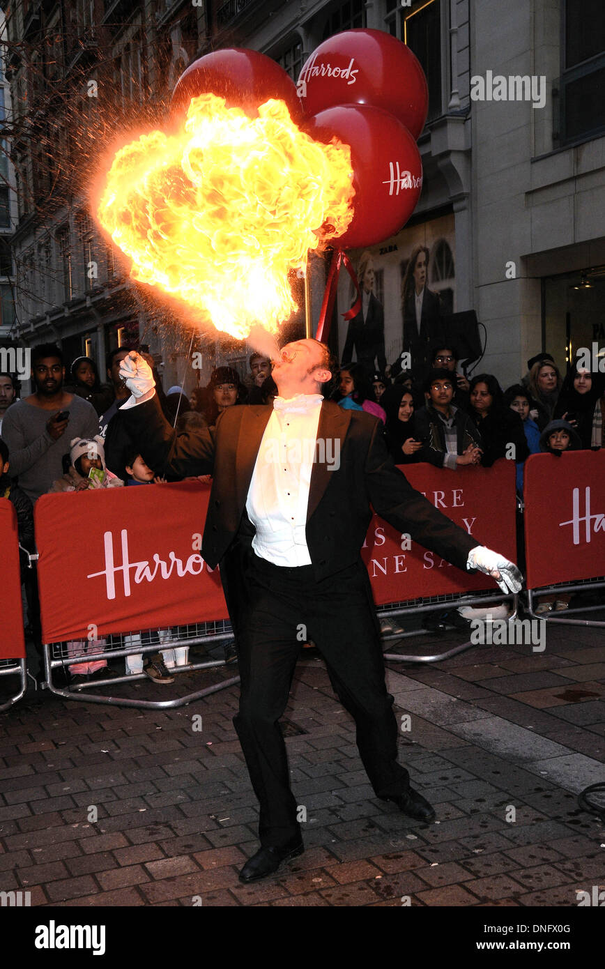 Harrods, London, UK . 26th Dec, 2013. Magician, Dynamo opens the ...