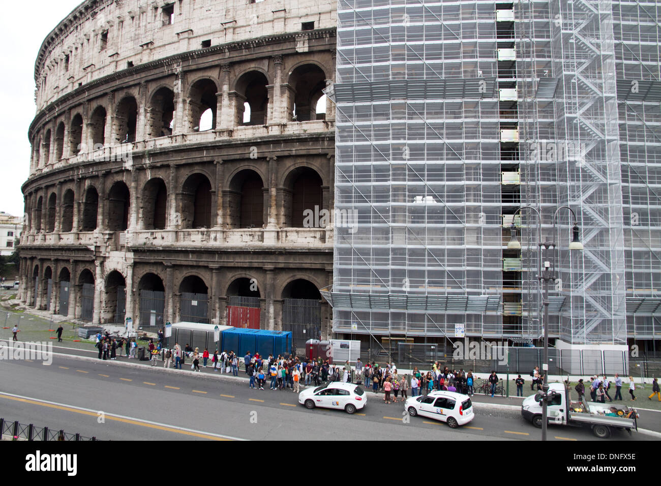 Coliseum Rome structures reforming work Stock Photo - Alamy