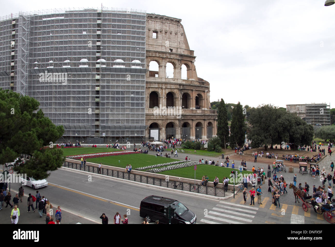 Coliseum Rome structures reforming work Stock Photo - Alamy