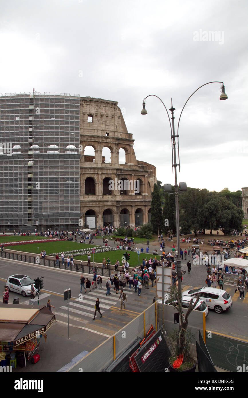 Coliseum Rome structures reforming work Stock Photo - Alamy