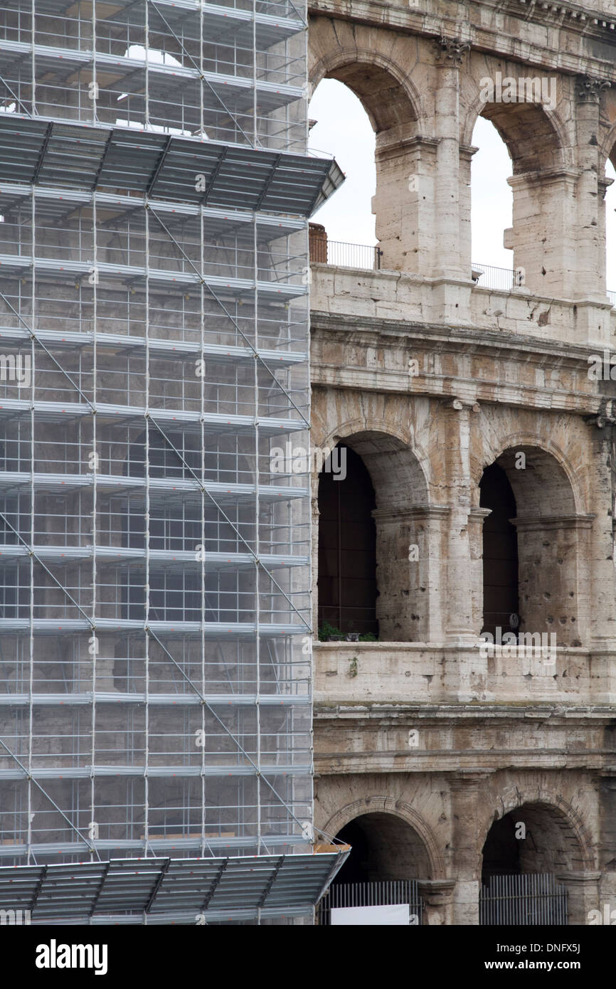 Coliseum Rome structures reforming work Stock Photo - Alamy