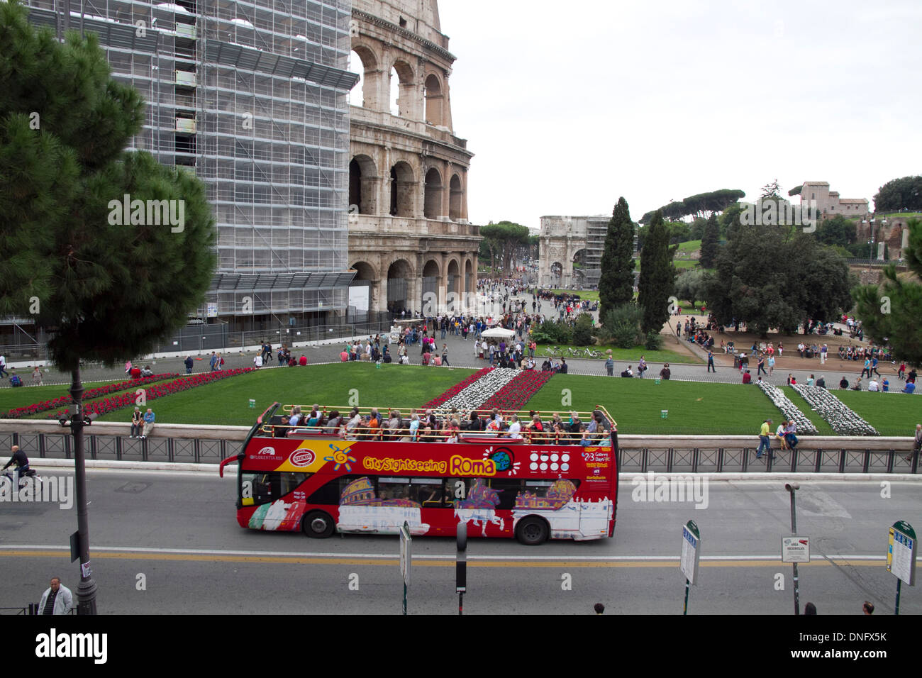 Coliseum Rome structures reforming work Stock Photo - Alamy