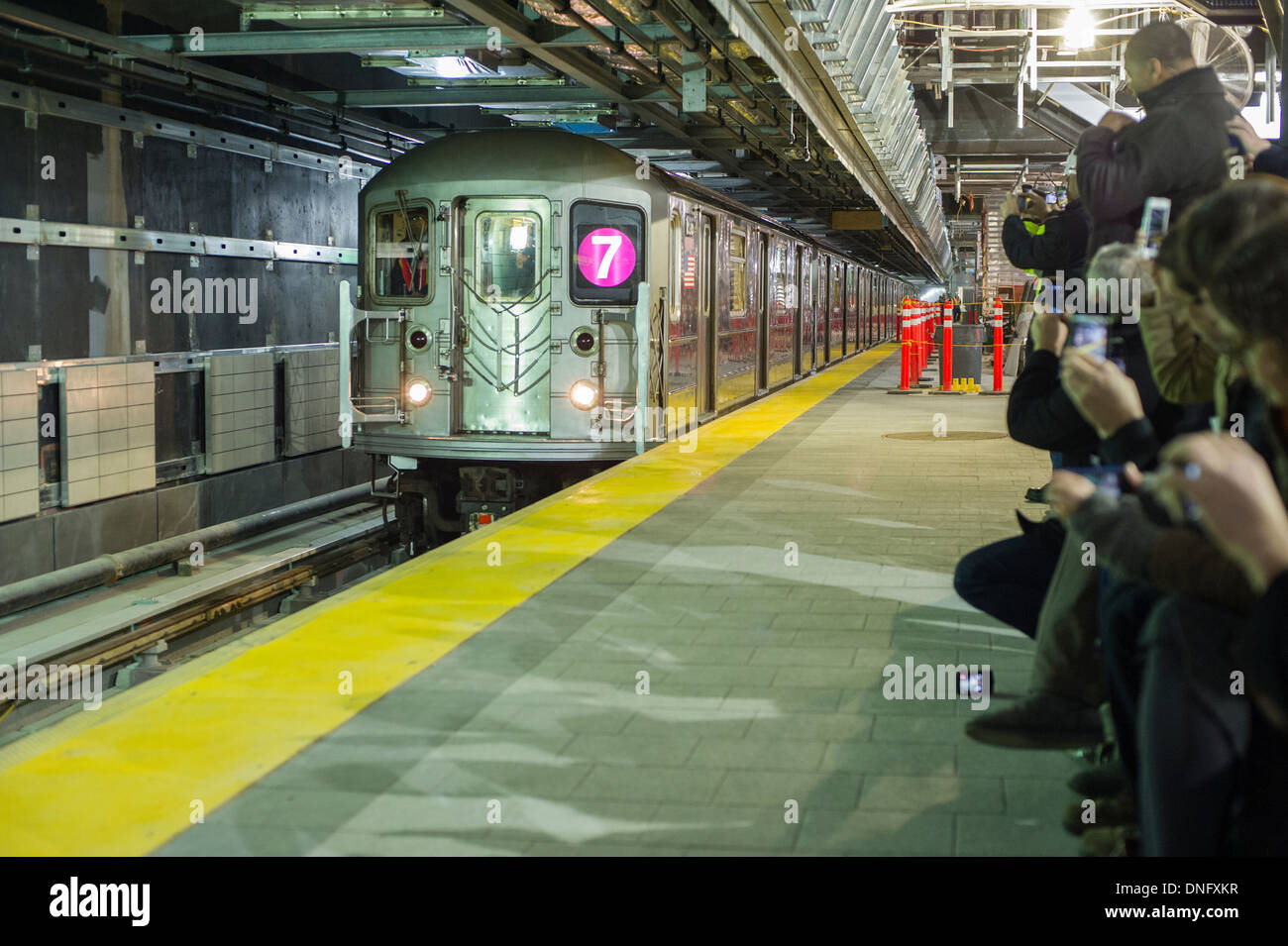 The new 34th Street-Hudson Yards terminal station on the 7 Subway line ...