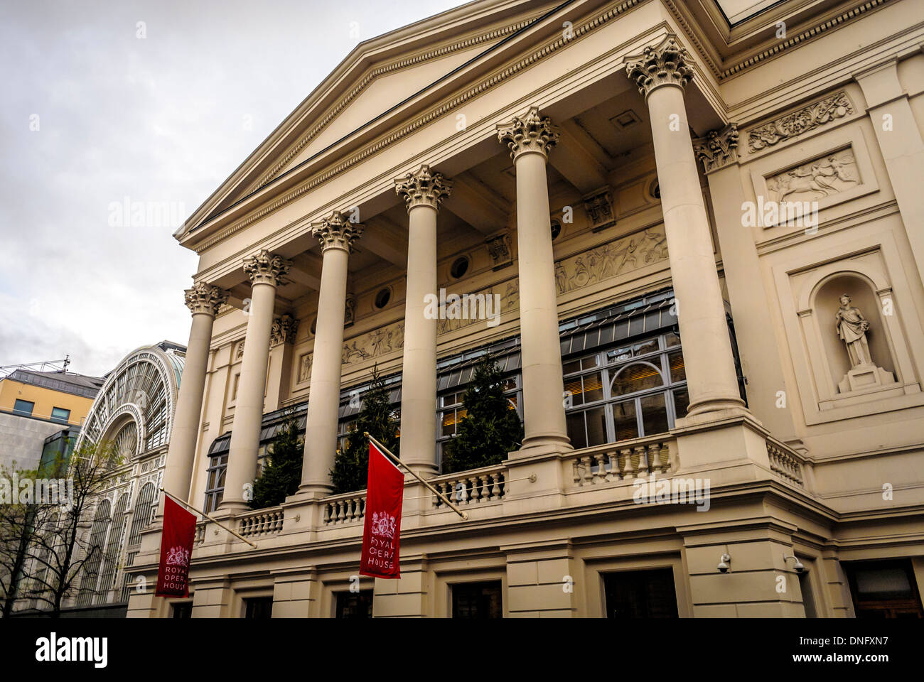 Exterior of Royal Opera House with the Cast iron and glass structure of ...