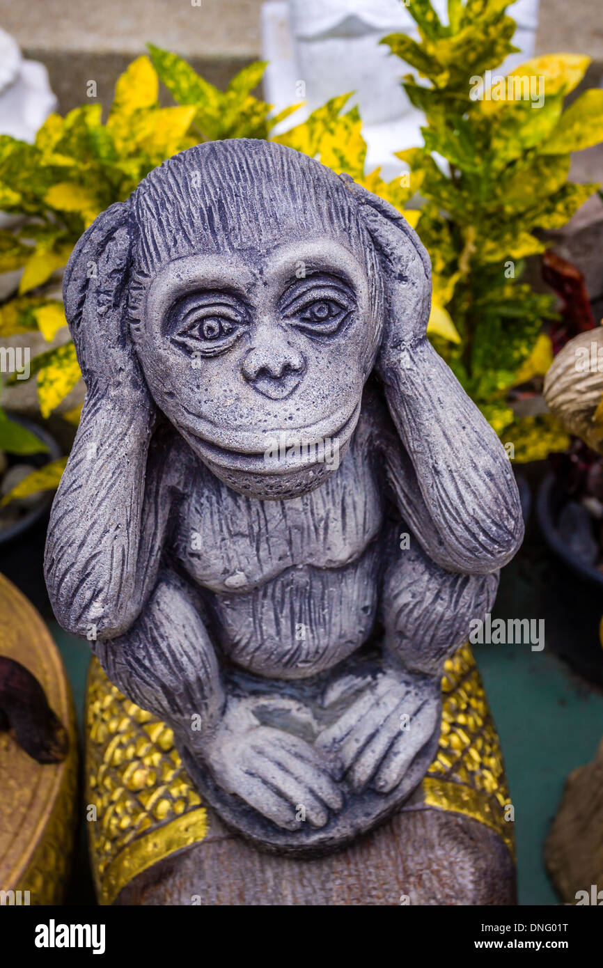 Wise monkey in asia temple, Chiang Mai, Thailand Stock Photo - Alamy