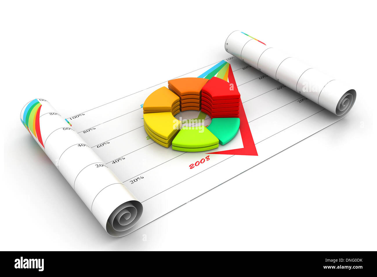 3d business graph in chart Stock Photo - Alamy