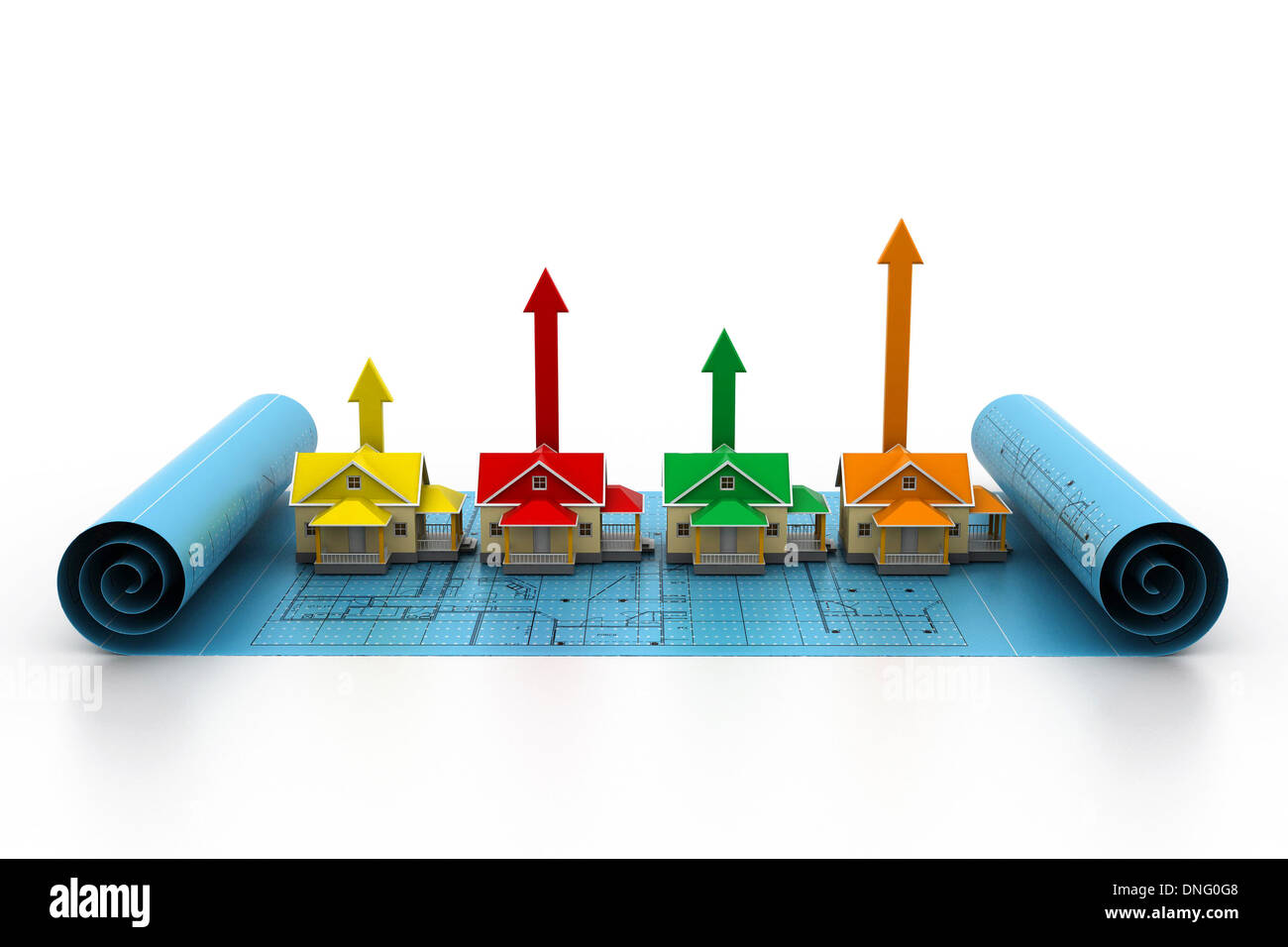 Business chart with growth graph Stock Photo - Alamy