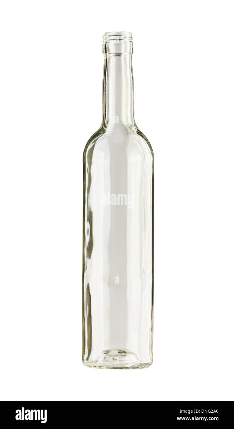 Empty colorless glass bottle, isolated Stock Photo - Alamy
