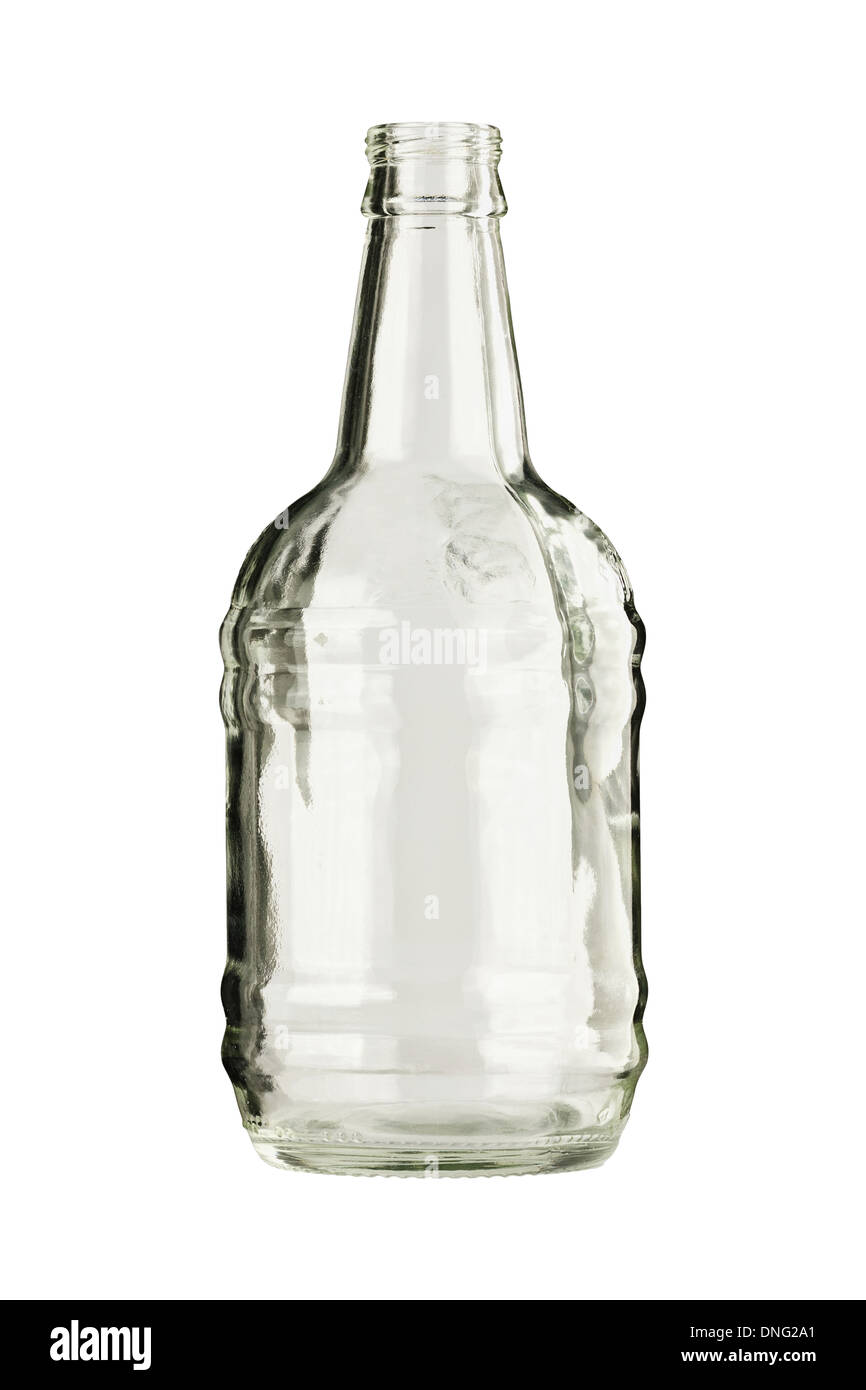 Empty colorless glass bottle, isolated Stock Photo - Alamy