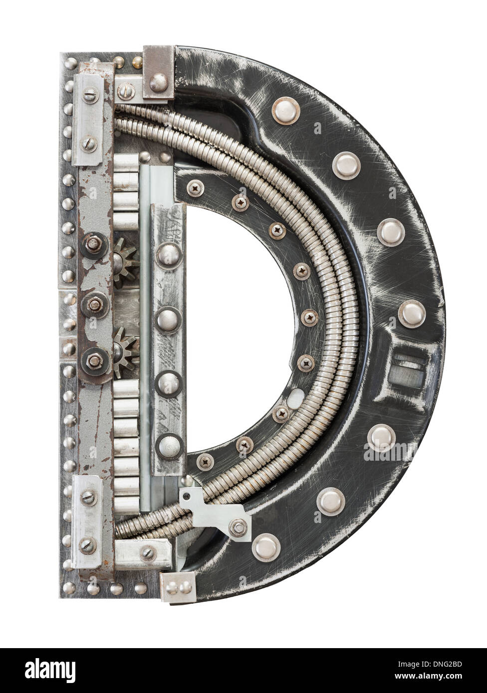 Industrial metal alphabet letter D Stock Photo - Alamy