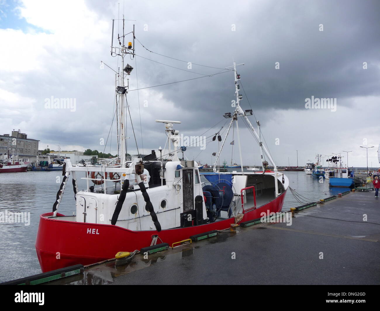 Port of fishing village Hel at penisula Hel in Poland, pictured 15 ...